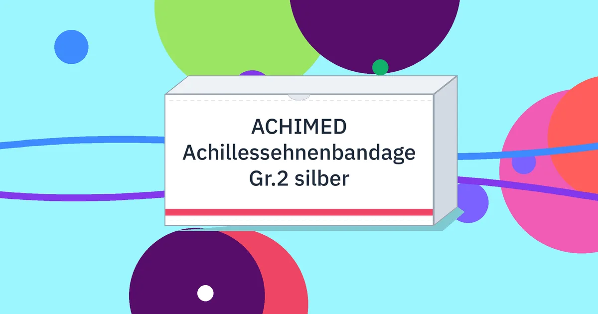Symbolbild: Packung mit der Aufschrift ACHIMED Achillessehnenbandage Gr.2 silber (PZN 15314655) – Verfügbarkeit und Bezug in Apotheken in Frankfurt am Main