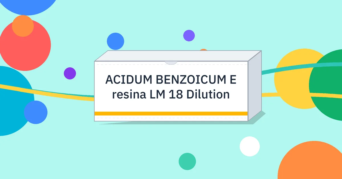 Symbolbild: Packung mit der Aufschrift ACIDUM BENZOICUM E resina LM 18 Dilution (PZN 16241680) – Verfügbarkeit und Bezug in Apotheken in Frankfurt am Main