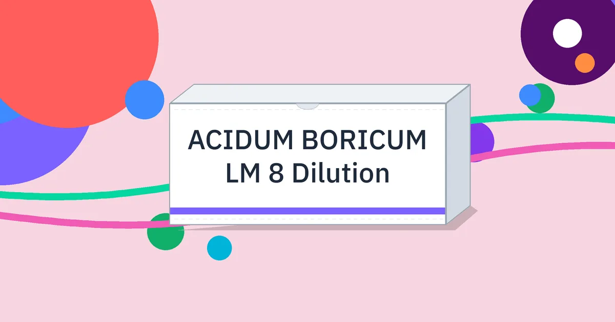 Symbolbild: Packung mit der Aufschrift ACIDUM BORICUM LM 8 Dilution (PZN 13269643) – Verfügbarkeit und Bezug in Apotheken in Frankfurt am Main