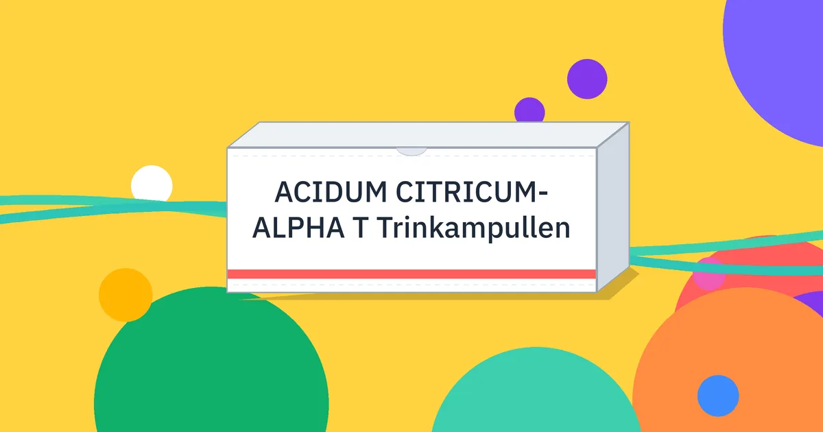 Symbolbild: Packung mit der Aufschrift ACIDUM CITRICUM-ALPHA T Trinkampullen (PZN 10219981) – Verfügbarkeit und Bezug in Apotheken in Frankfurt am Main