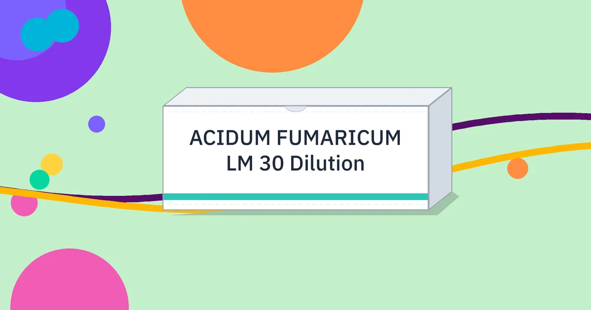 Symbolbild: Packung mit der Aufschrift ACIDUM FUMARICUM LM 30 Dilution (PZN 13274905) – Verfügbarkeit und Bezug in Apotheken in Frankfurt am Main