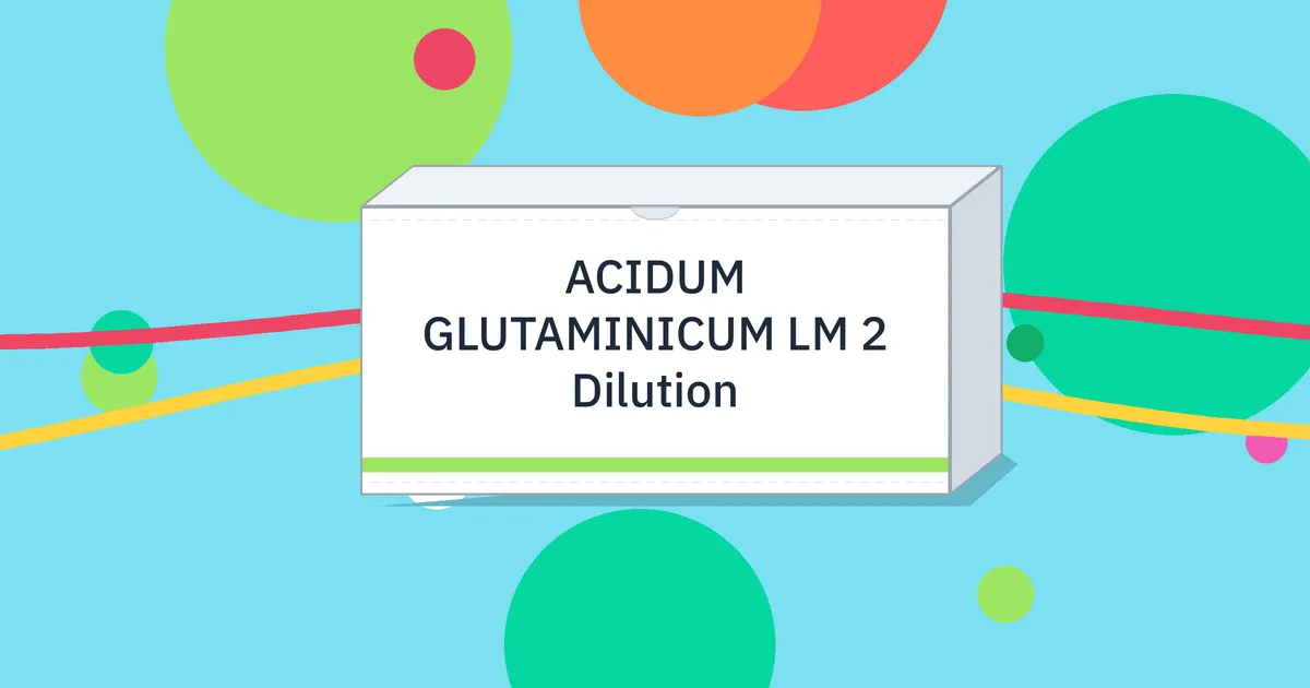Symbolbild: Packung mit der Aufschrift ACIDUM GLUTAMINICUM LM 2 Dilution (PZN 13276258) – Verfügbarkeit und Bezug in Apotheken in Frankfurt am Main