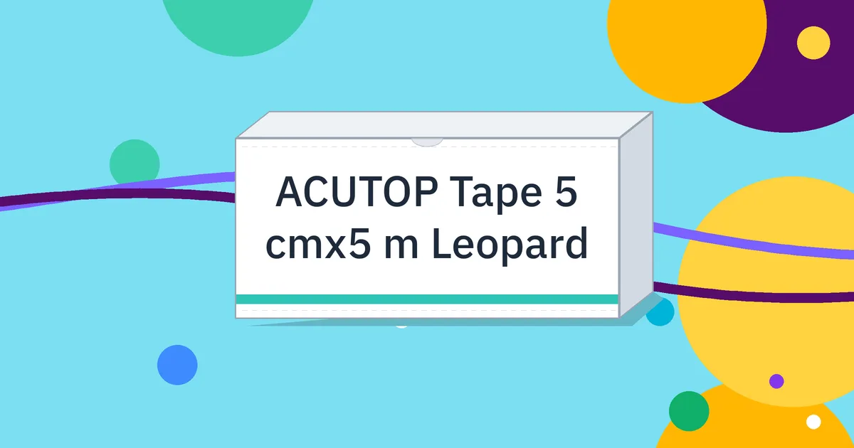 Symbolbild: Packung mit der Aufschrift ACUTOP Tape 5 cmx5 m Leopard (PZN 12479120) – Verfügbarkeit und Bezug in Apotheken in Frankfurt am Main