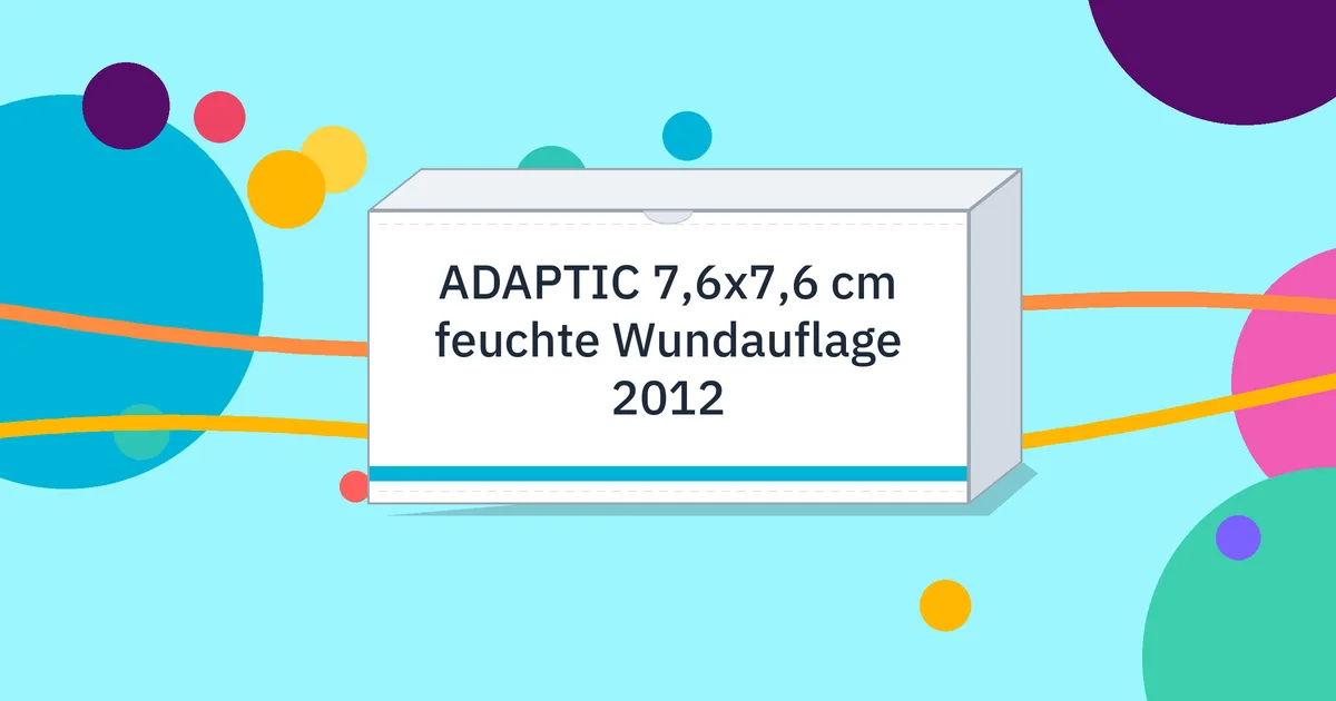 Symbolbild: Packung mit der Aufschrift ADAPTIC 7,6x7,6 cm feuchte Wundauflage 2012 (PZN 13719170) – Verfügbarkeit und Bezug in Apotheken in Frankfurt am Main