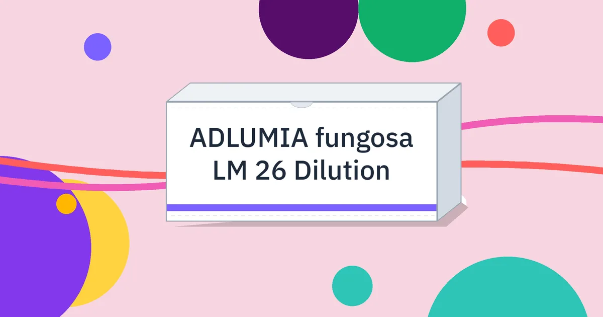 Symbolbild: Packung mit der Aufschrift ADLUMIA fungosa LM 26 Dilution (PZN 13296746) – Verfügbarkeit und Bezug in Apotheken in Frankfurt am Main