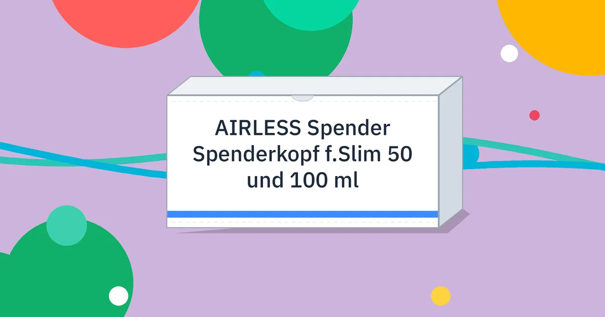 Symbolbild: Packung mit der Aufschrift AIRLESS Spender Spenderkopf f.Slim 50 und 100 ml (PZN 18294887) – Verfügbarkeit und Bezug in Apotheken in Frankfurt am Main