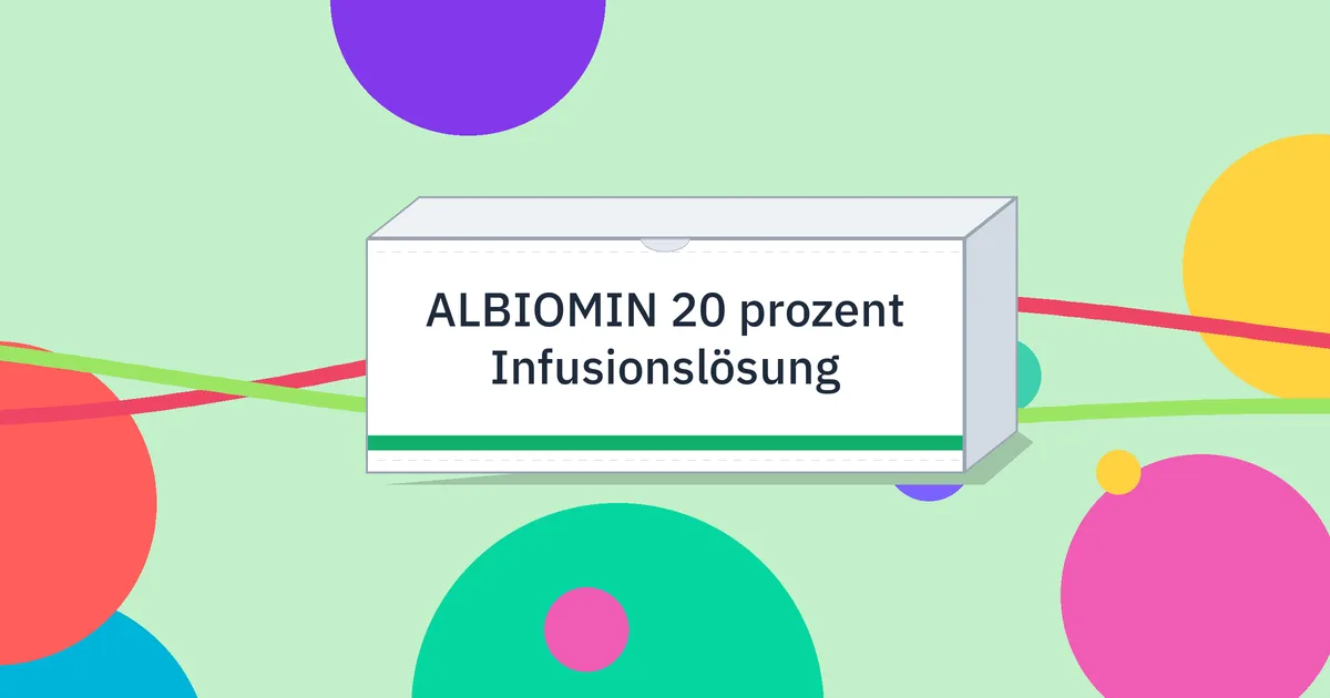Symbolbild: Packung mit der Aufschrift ALBIOMIN 20 prozent Infusionslösung (PZN 05748559) – Verfügbarkeit und Bezug in Apotheken in Frankfurt am Main