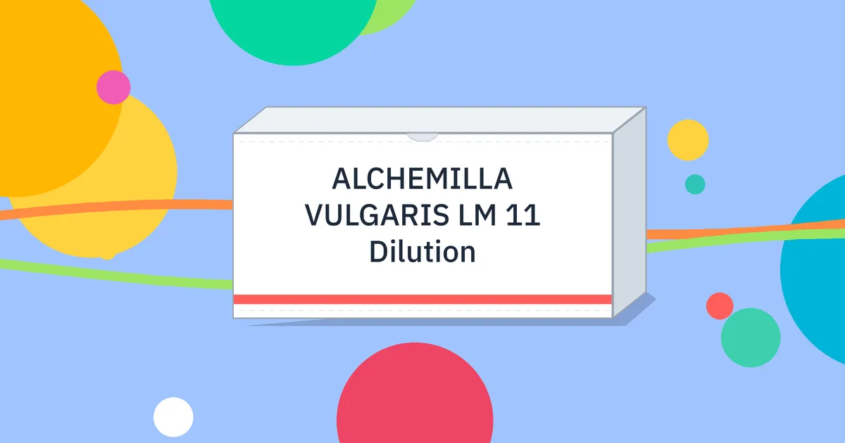 Symbolbild: Packung mit der Aufschrift ALCHEMILLA VULGARIS LM 11 Dilution (PZN 13308768) – Verfügbarkeit und Bezug in Apotheken in Frankfurt am Main