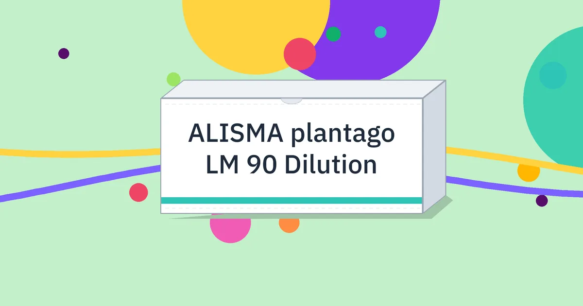 Symbolbild: Packung mit der Aufschrift ALISMA plantago LM 90 Dilution (PZN 13310877) – Verfügbarkeit und Bezug in Apotheken in Frankfurt am Main