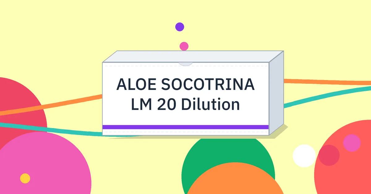 Symbolbild: Packung mit der Aufschrift ALOE SOCOTRINA LM 20 Dilution (PZN 13313491) – Verfügbarkeit und Bezug in Apotheken in Frankfurt am Main