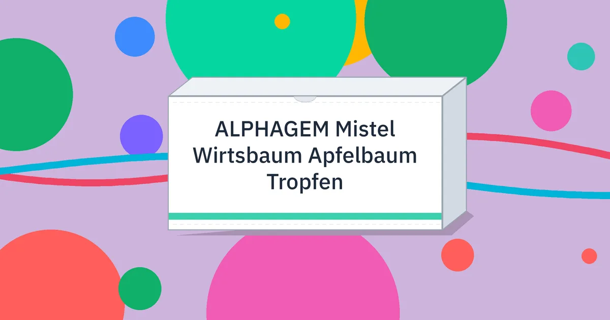 Symbolbild: Packung mit der Aufschrift ALPHAGEM Mistel Wirtsbaum Apfelbaum Tropfen (PZN 20298088) – Verfügbarkeit und Bezug in Apotheken in Frankfurt am Main