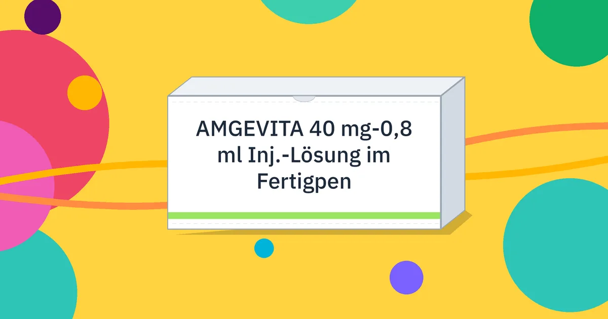 Symbolbild: Packung mit der Aufschrift AMGEVITA 40 mg-0,8 ml Inj.-Lösung im Fertigpen (PZN 15816084) – Verfügbarkeit und Bezug in Apotheken in Frankfurt am Main