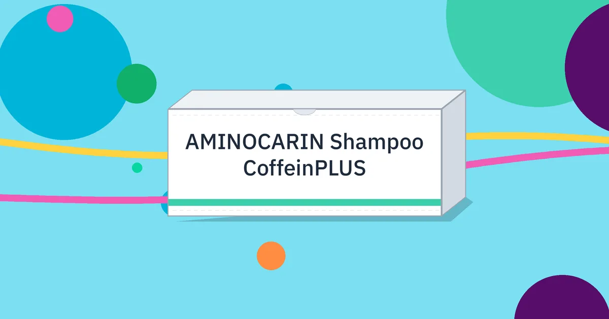 Symbolbild: Packung mit der Aufschrift AMINOCARIN Shampoo CoffeinPLUS (PZN 10750682) – Verfügbarkeit und Bezug in Apotheken in Frankfurt am Main
