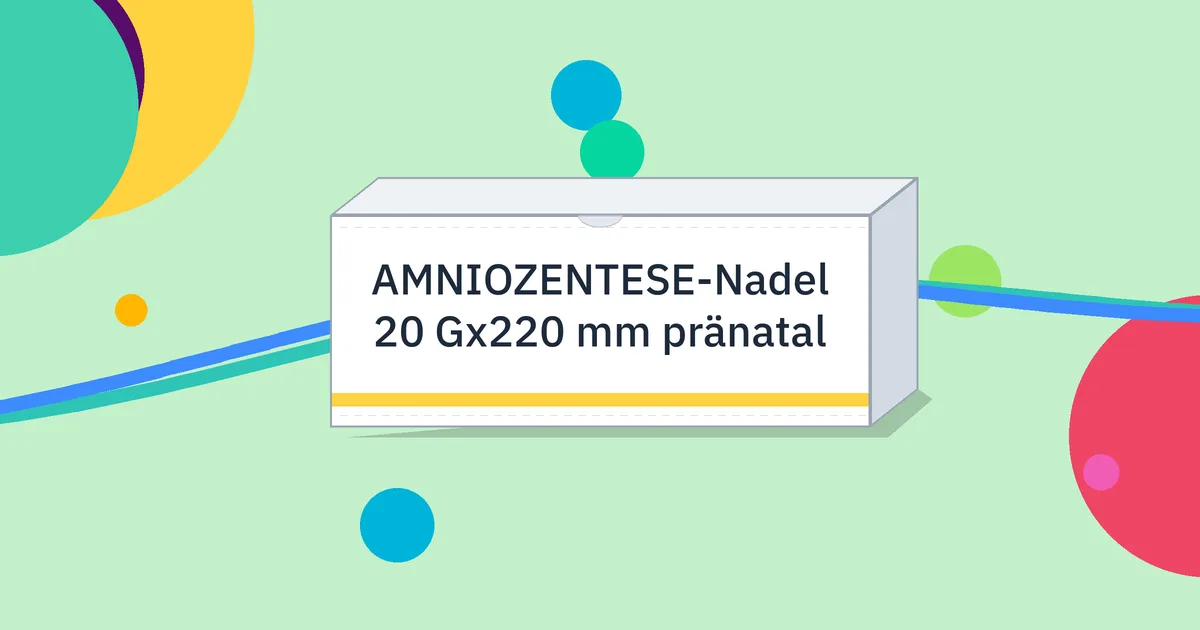 Symbolbild: Packung mit der Aufschrift AMNIOZENTESE-Nadel 20 Gx220 mm pränatal (PZN 17926871) – Verfügbarkeit und Bezug in Apotheken in Frankfurt am Main