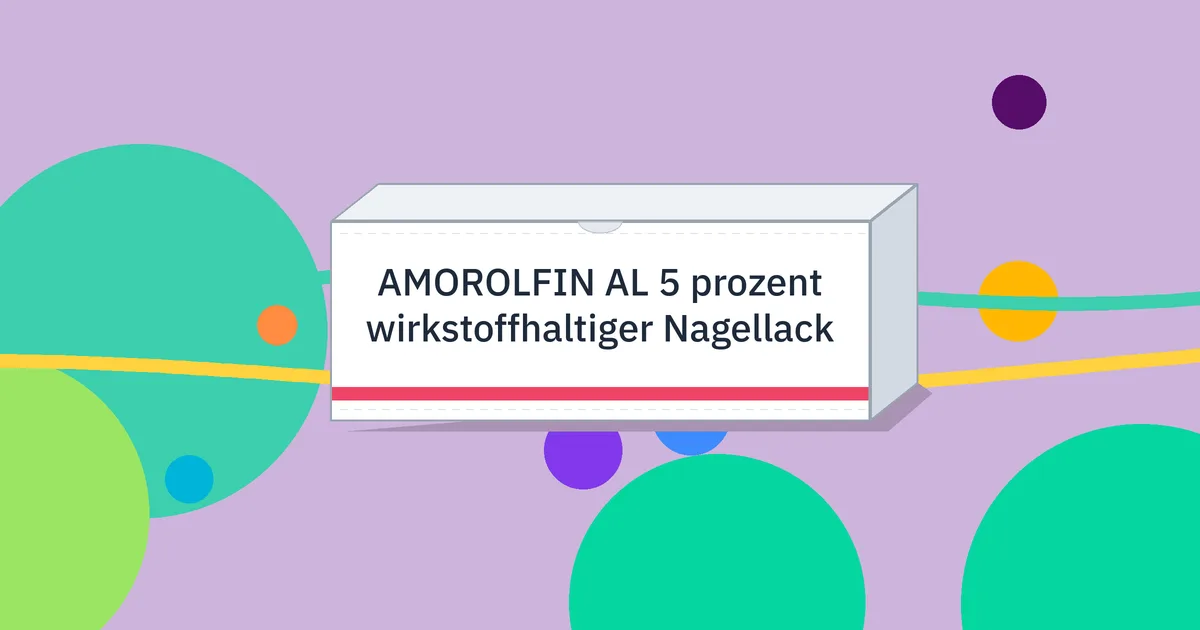 Symbolbild: Packung mit der Aufschrift AMOROLFIN AL 5 prozent wirkstoffhaltiger Nagellack (PZN 09091228) – Verfügbarkeit und Bezug in Apotheken in Frankfurt am Main