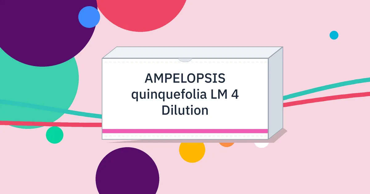 Symbolbild: Packung mit der Aufschrift AMPELOPSIS quinquefolia LM 4 Dilution (PZN 13325005) – Verfügbarkeit und Bezug in Apotheken in Frankfurt am Main