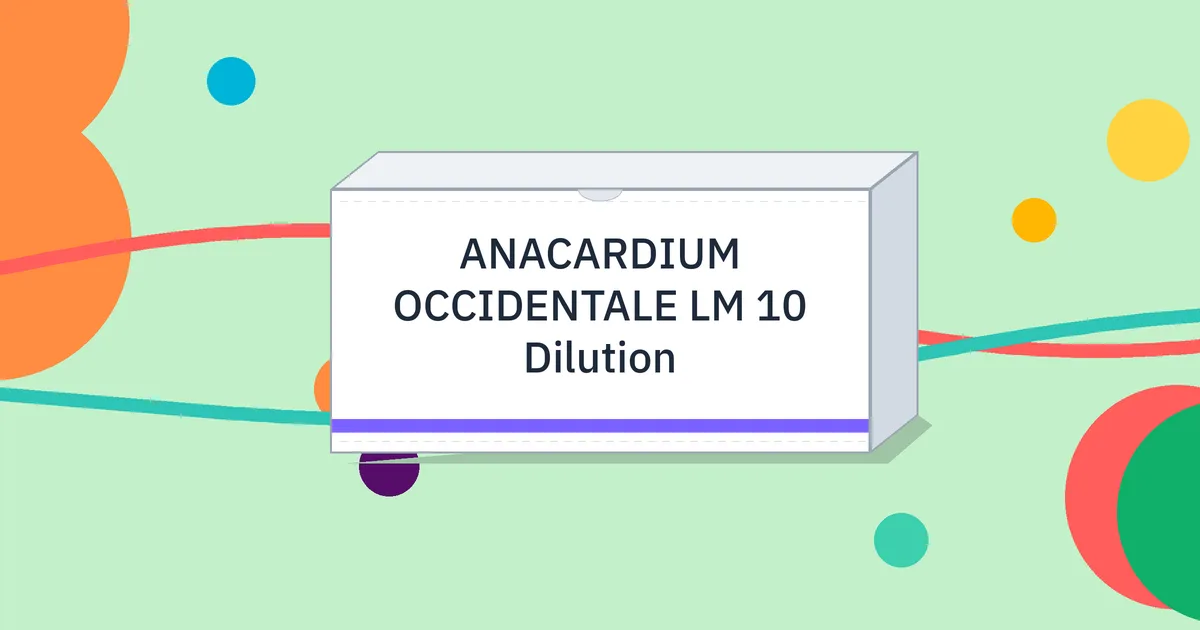 Symbolbild: Packung mit der Aufschrift ANACARDIUM OCCIDENTALE LM 10 Dilution (PZN 13327406) – Verfügbarkeit und Bezug in Apotheken in Frankfurt am Main