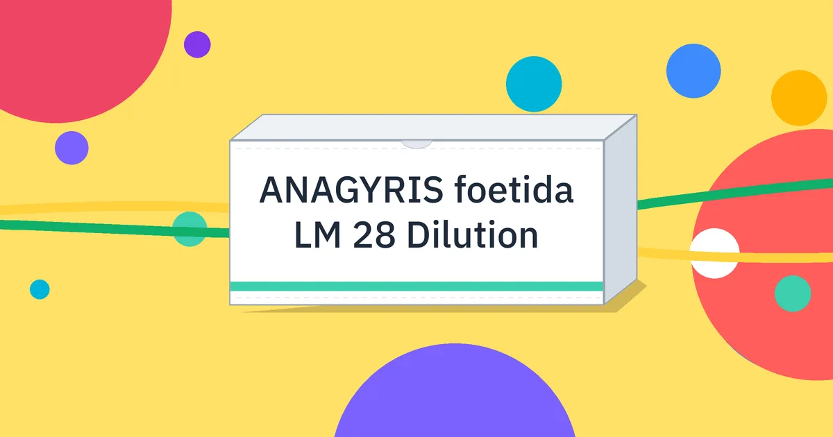 Symbolbild: Packung mit der Aufschrift ANAGYRIS foetida LM 28 Dilution (PZN 13328541) – Verfügbarkeit und Bezug in Apotheken in Frankfurt am Main