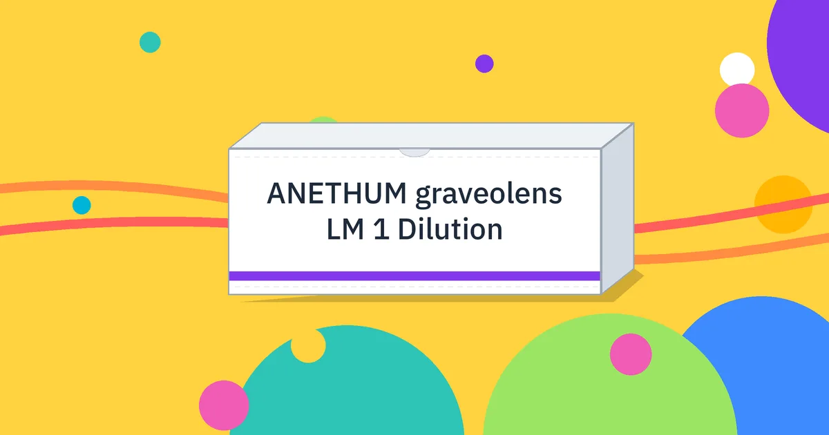 Symbolbild: Packung mit der Aufschrift ANETHUM graveolens LM 1 Dilution (PZN 16007961) – Verfügbarkeit und Bezug in Apotheken in Frankfurt am Main