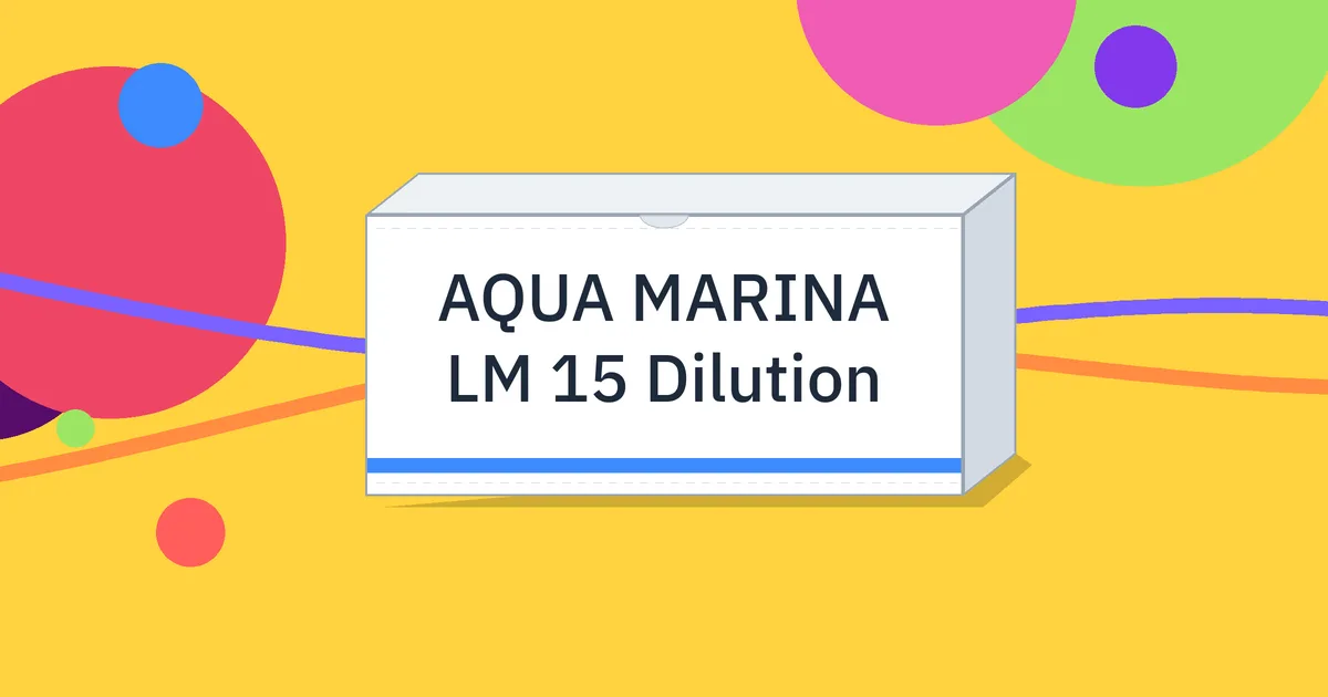 Symbolbild: Packung mit der Aufschrift AQUA MARINA LM 15 Dilution (PZN 12765541) – Verfügbarkeit und Bezug in Apotheken in Frankfurt am Main