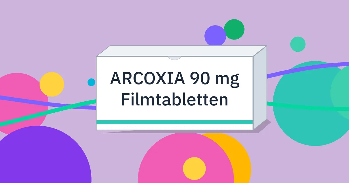 Symbolbild: Packung mit der Aufschrift ARCOXIA 90 mg Filmtabletten (PZN 06498768) – Verfügbarkeit und Bezug in Apotheken in Frankfurt am Main