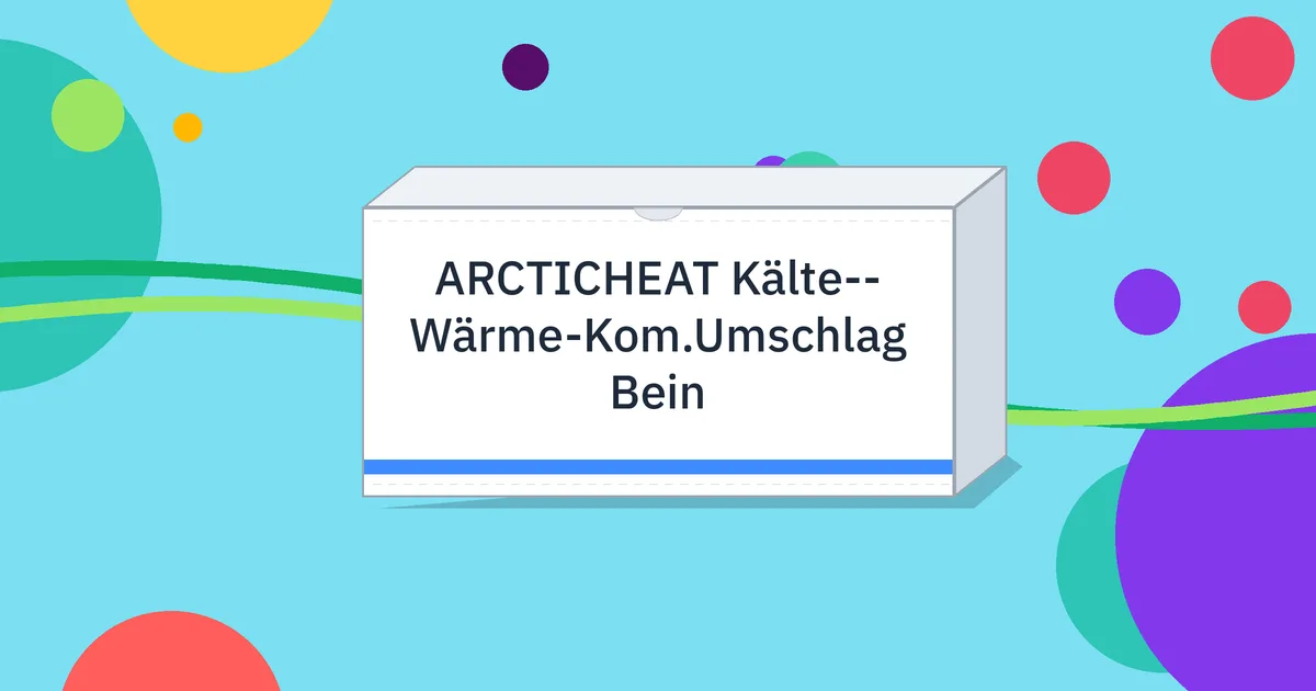 Symbolbild: Packung mit der Aufschrift ARCTICHEAT Kälte--Wärme-Kom.Umschlag Bein (PZN 07531835) – Verfügbarkeit und Bezug in Apotheken in Frankfurt am Main