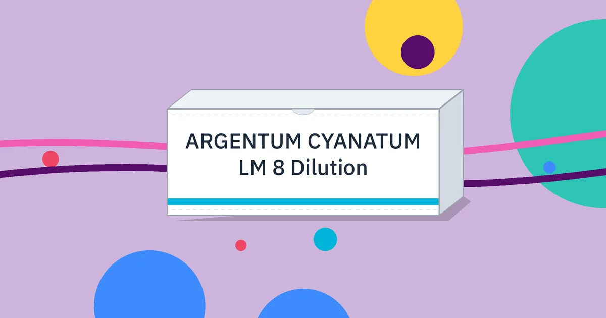 Symbolbild: Packung mit der Aufschrift ARGENTUM CYANATUM LM 8 Dilution (PZN 13390238) – Verfügbarkeit und Bezug in Apotheken in Frankfurt am Main