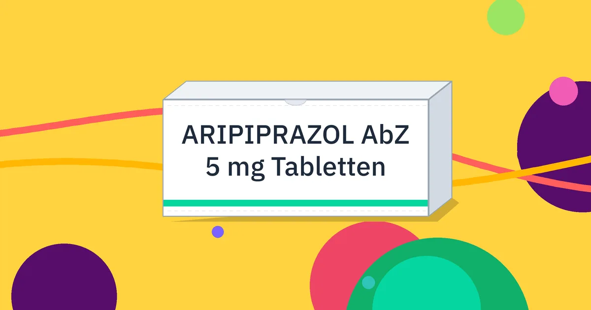 Symbolbild: Packung mit der Aufschrift ARIPIPRAZOL AbZ 5 mg Tabletten (PZN 10317784) – Verfügbarkeit und Bezug in Apotheken in Frankfurt am Main