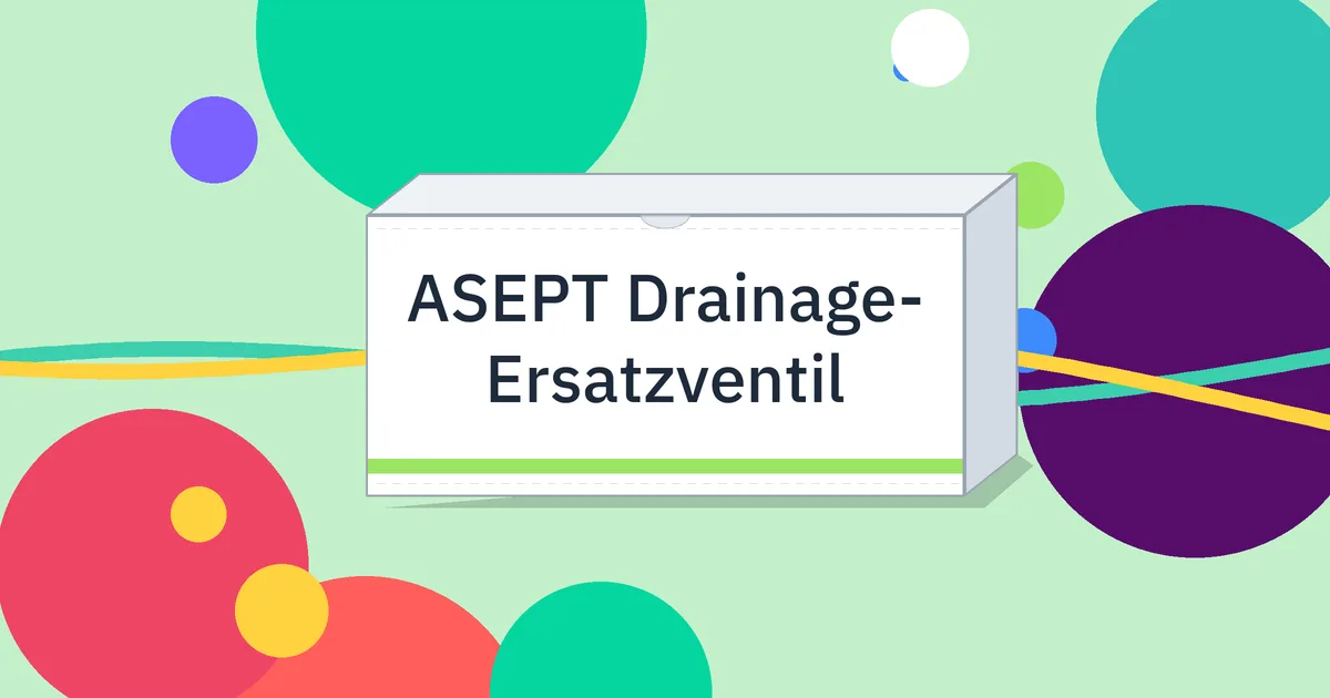 Symbolbild: Packung mit der Aufschrift ASEPT Drainage-Ersatzventil (PZN 09917639) – Verfügbarkeit und Bezug in Apotheken in Frankfurt am Main