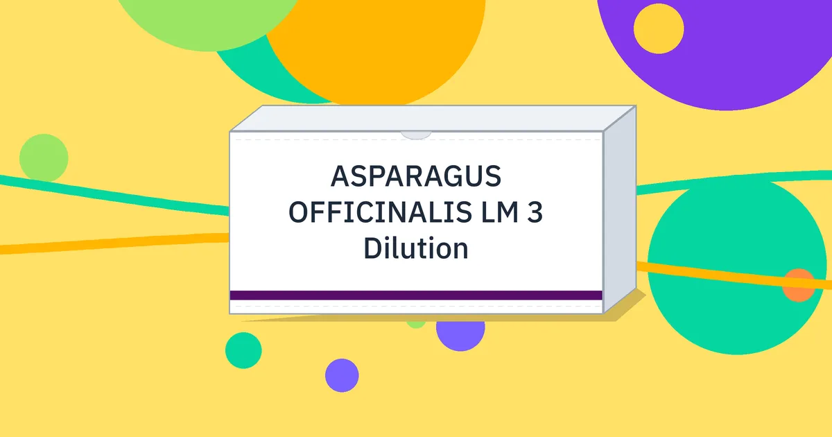 Symbolbild: Packung mit der Aufschrift ASPARAGUS OFFICINALIS LM 3 Dilution (PZN 13402645) – Verfügbarkeit und Bezug in Apotheken in Frankfurt am Main