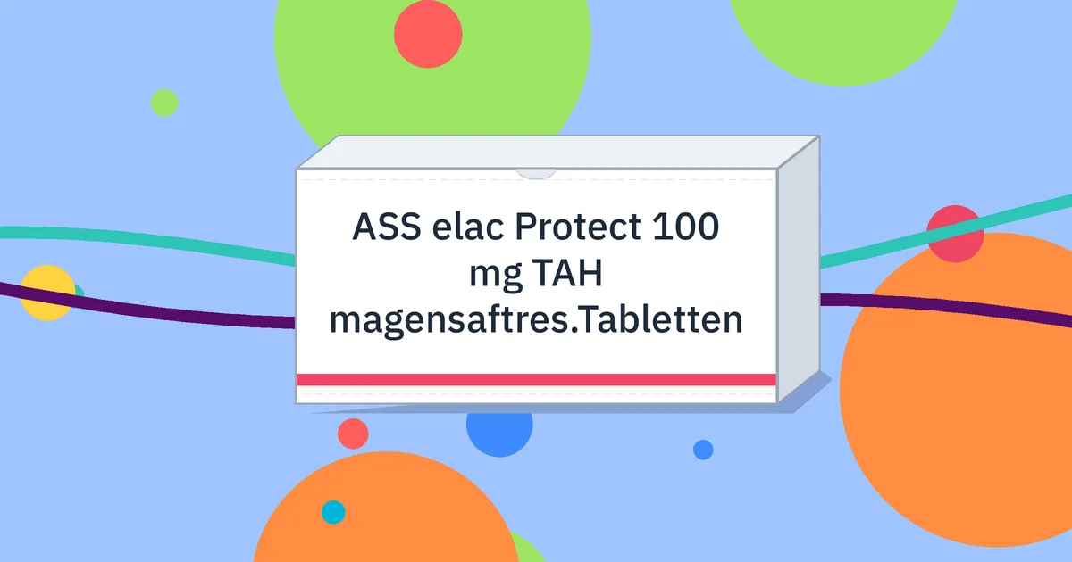 Symbolbild: Packung mit der Aufschrift ASS elac Protect 100 mg TAH magensaftres.Tabletten (PZN 19249334) – Verfügbarkeit und Bezug in Apotheken in Frankfurt am Main