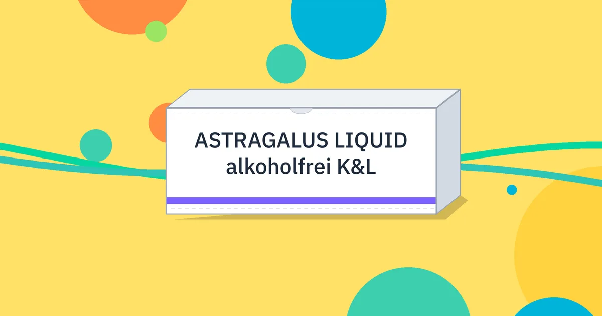 Symbolbild: Packung mit der Aufschrift ASTRAGALUS LIQUID alkoholfrei K&L (PZN 16583564) – Verfügbarkeit und Bezug in Apotheken in Frankfurt am Main