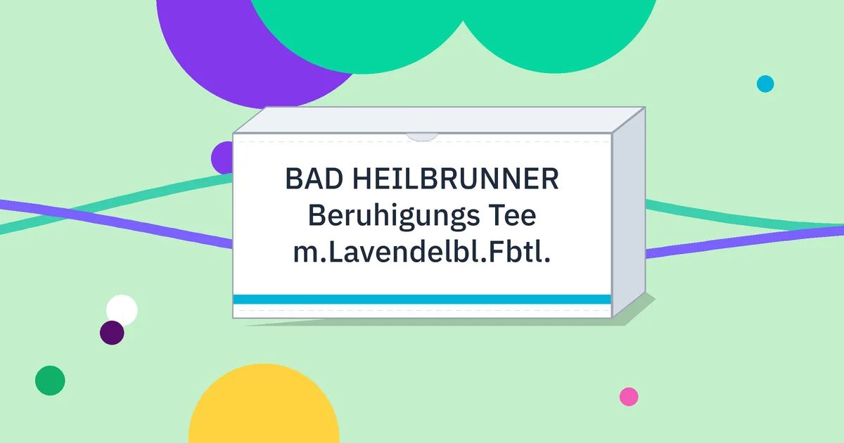 Symbolbild: Packung mit der Aufschrift BAD HEILBRUNNER Beruhigungs Tee m.Lavendelbl.Fbtl. (PZN 12548252) – Verfügbarkeit und Bezug in Apotheken in Frankfurt am Main