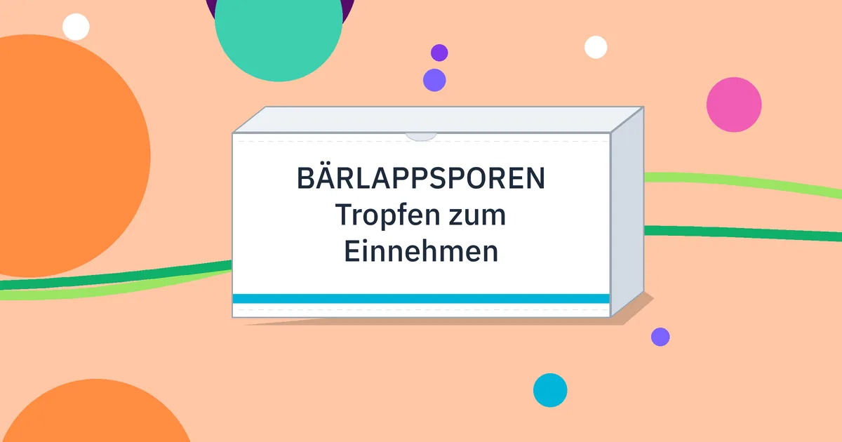 Symbolbild: Packung mit der Aufschrift BÄRLAPPSPOREN Tropfen zum Einnehmen (PZN 11866300) – Verfügbarkeit und Bezug in Apotheken in Frankfurt am Main