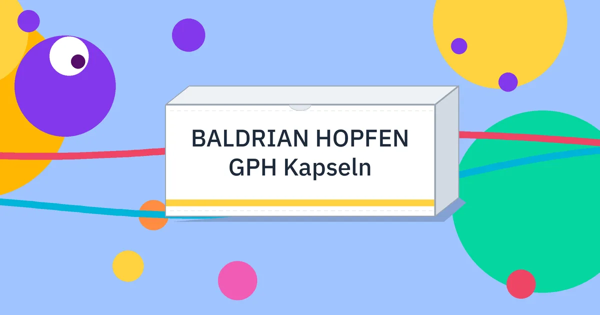 Symbolbild: Packung mit der Aufschrift BALDRIAN HOPFEN GPH Kapseln (PZN 09645299) – Verfügbarkeit und Bezug in Apotheken in Frankfurt am Main