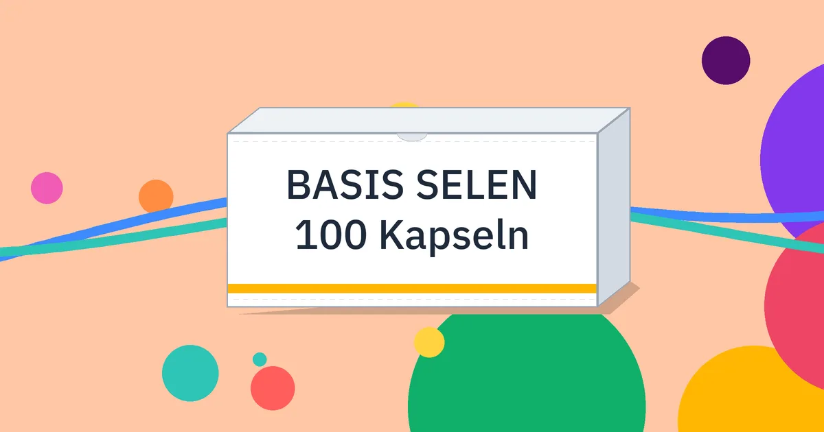 Symbolbild: Packung mit der Aufschrift BASIS SELEN 100 Kapseln (PZN 01741365) – Verfügbarkeit und Bezug in Apotheken in Frankfurt am Main
