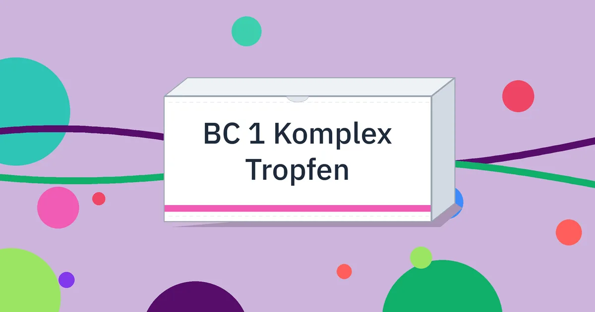 Symbolbild: Packung mit der Aufschrift BC 1 Komplex Tropfen (PZN 01476578) – Verfügbarkeit und Bezug in Apotheken in Frankfurt am Main