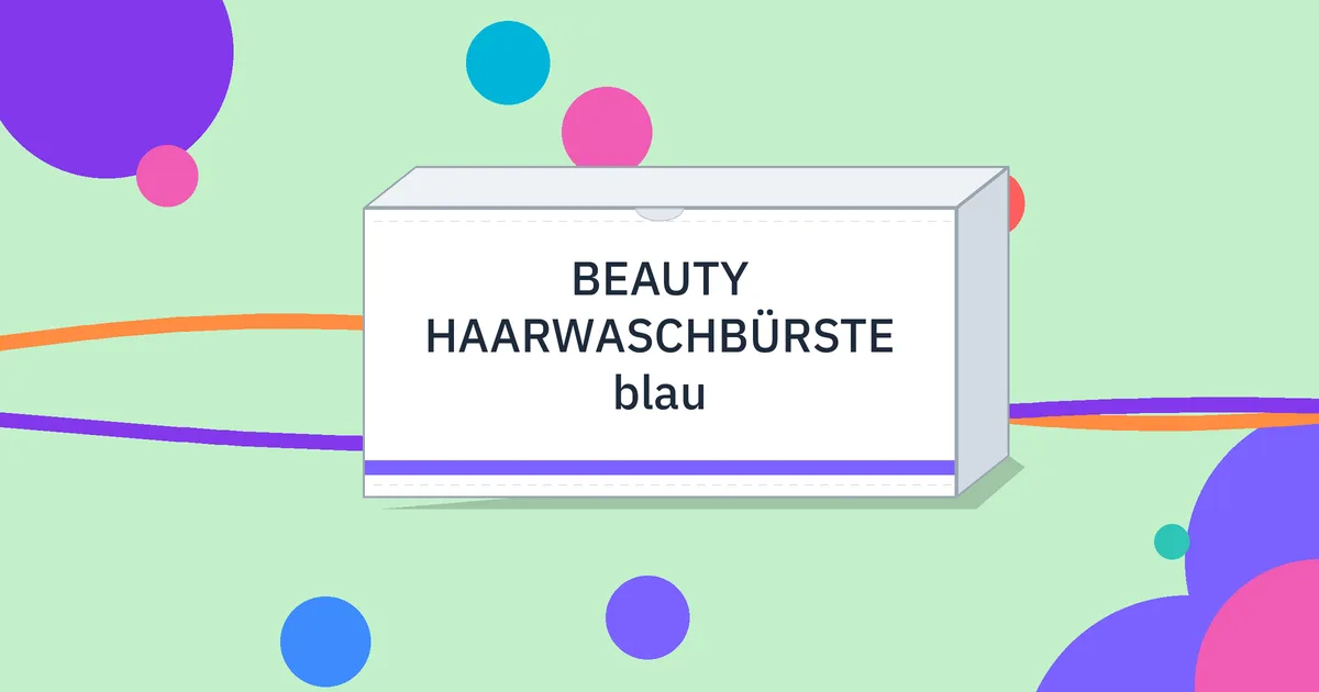 Symbolbild: Packung mit der Aufschrift BEAUTY HAARWASCHBÜRSTE blau (PZN 07738648) – Verfügbarkeit und Bezug in Apotheken in Frankfurt am Main