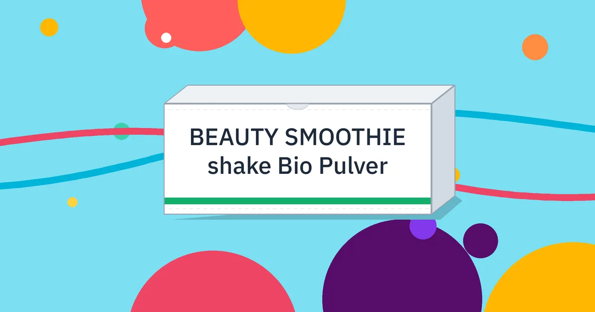 Symbolbild: Packung mit der Aufschrift BEAUTY SMOOTHIE shake Bio Pulver (PZN 18412795) – Verfügbarkeit und Bezug in Apotheken in Frankfurt am Main