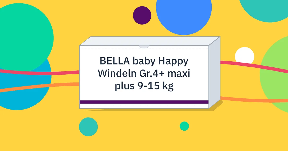 Symbolbild: Packung mit der Aufschrift BELLA baby Happy Windeln Gr.4+ maxi plus 9-15 kg (PZN 19876060) – Verfügbarkeit und Bezug in Apotheken in Frankfurt am Main