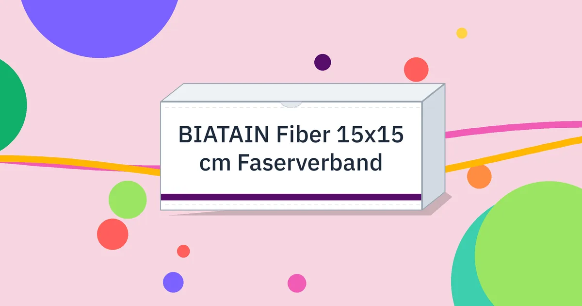 Symbolbild: Packung mit der Aufschrift BIATAIN Fiber 15x15 cm Faserverband (PZN 20057203) – Verfügbarkeit und Bezug in Apotheken in Frankfurt am Main