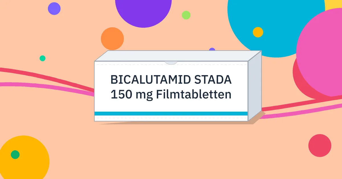 Symbolbild: Packung mit der Aufschrift BICALUTAMID STADA 150 mg Filmtabletten (PZN 04741182) – Verfügbarkeit und Bezug in Apotheken in Frankfurt am Main