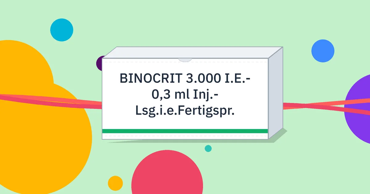 Symbolbild: Packung mit der Aufschrift BINOCRIT 3.000 I.E.-0,3 ml Inj.-Lsg.i.e.Fertigspr. (PZN 17828967) – Verfügbarkeit und Bezug in Apotheken in Frankfurt am Main