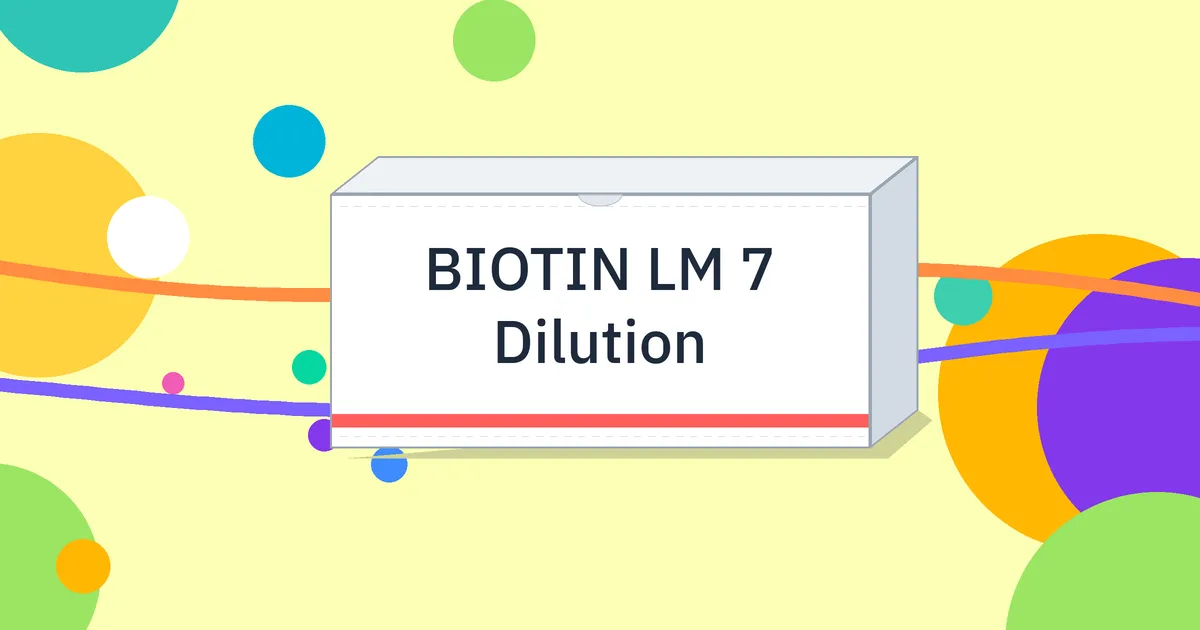 Symbolbild: Packung mit der Aufschrift BIOTIN LM 7 Dilution (PZN 12794206) – Verfügbarkeit und Bezug in Apotheken in Frankfurt am Main