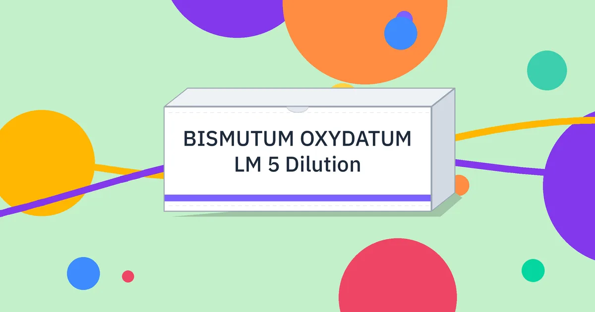 Symbolbild: Packung mit der Aufschrift BISMUTUM OXYDATUM LM 5 Dilution (PZN 13387644) – Verfügbarkeit und Bezug in Apotheken in Frankfurt am Main