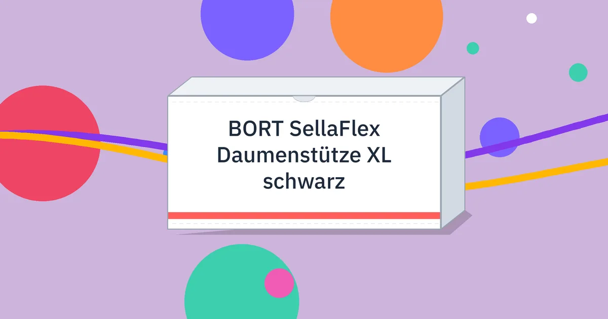Symbolbild: Packung mit der Aufschrift BORT SellaFlex Daumenstütze XL schwarz (PZN 10207162) – Verfügbarkeit und Bezug in Apotheken in Frankfurt am Main