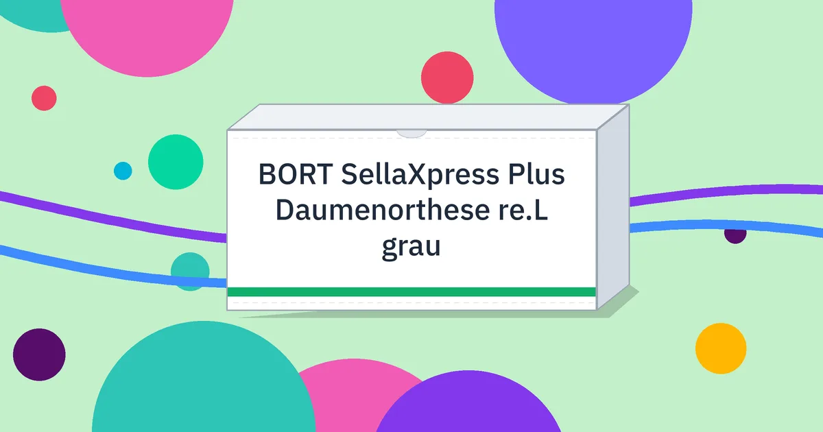 Symbolbild: Packung mit der Aufschrift BORT SellaXpress Plus Daumenorthese re.L grau (PZN 16318508) – Verfügbarkeit und Bezug in Apotheken in Frankfurt am Main