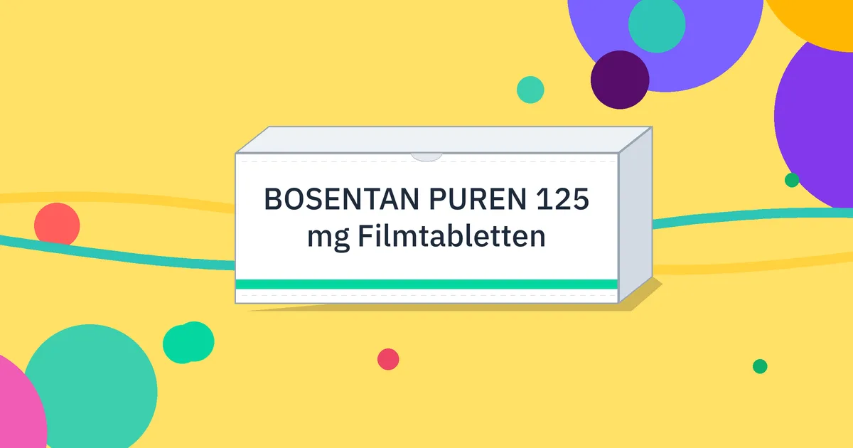 Symbolbild: Packung mit der Aufschrift BOSENTAN PUREN 125 mg Filmtabletten (PZN 20523289) – Verfügbarkeit und Bezug in Apotheken in Frankfurt am Main