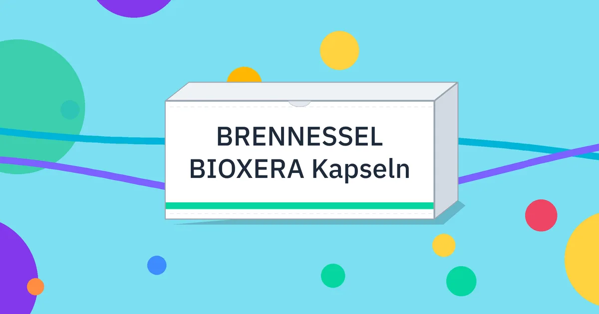 Symbolbild: Packung mit der Aufschrift BRENNESSEL BIOXERA Kapseln (PZN 00004452) – Verfügbarkeit und Bezug in Apotheken in Frankfurt am Main