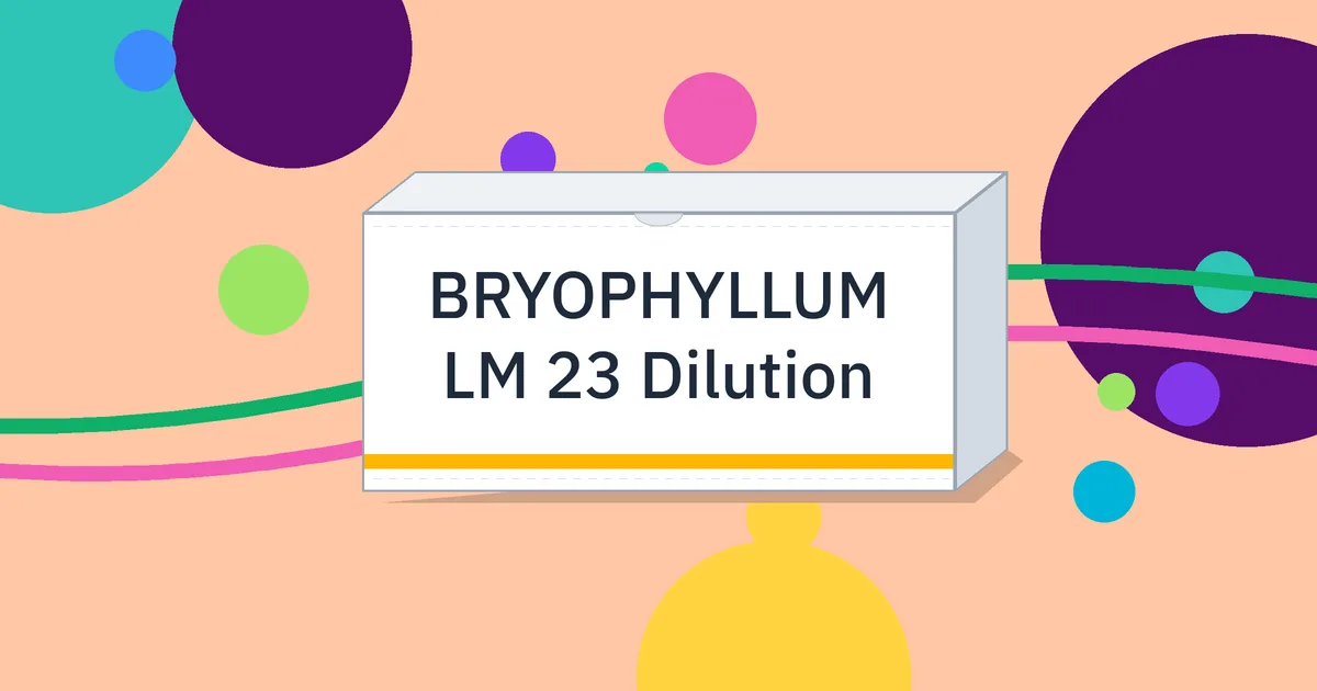 Symbolbild: Packung mit der Aufschrift BRYOPHYLLUM LM 23 Dilution (PZN 13397625) – Verfügbarkeit und Bezug in Apotheken in Frankfurt am Main